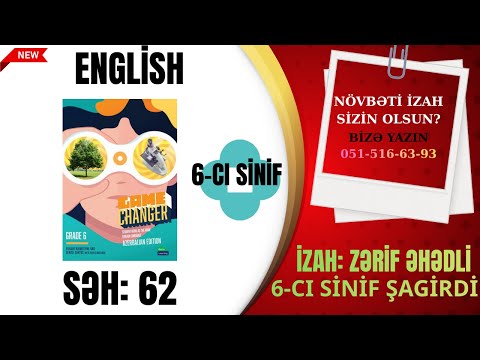 6-cı Sinif İNGİLİS DİLİ   səh. 62  /1-ci hissə