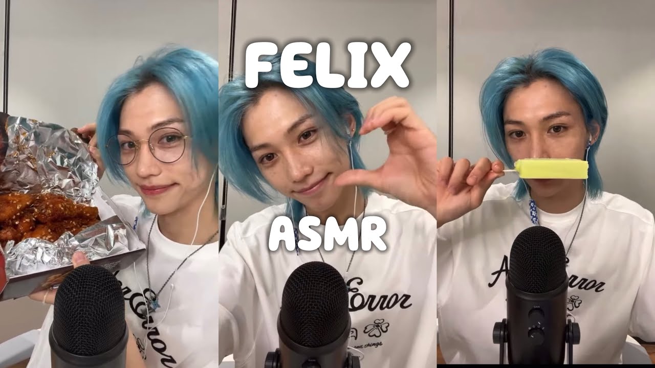 스트레이키즈 필릭스 ASMR Felix chicken mukbang ASMR 🍗 (eating sound) - YouTube