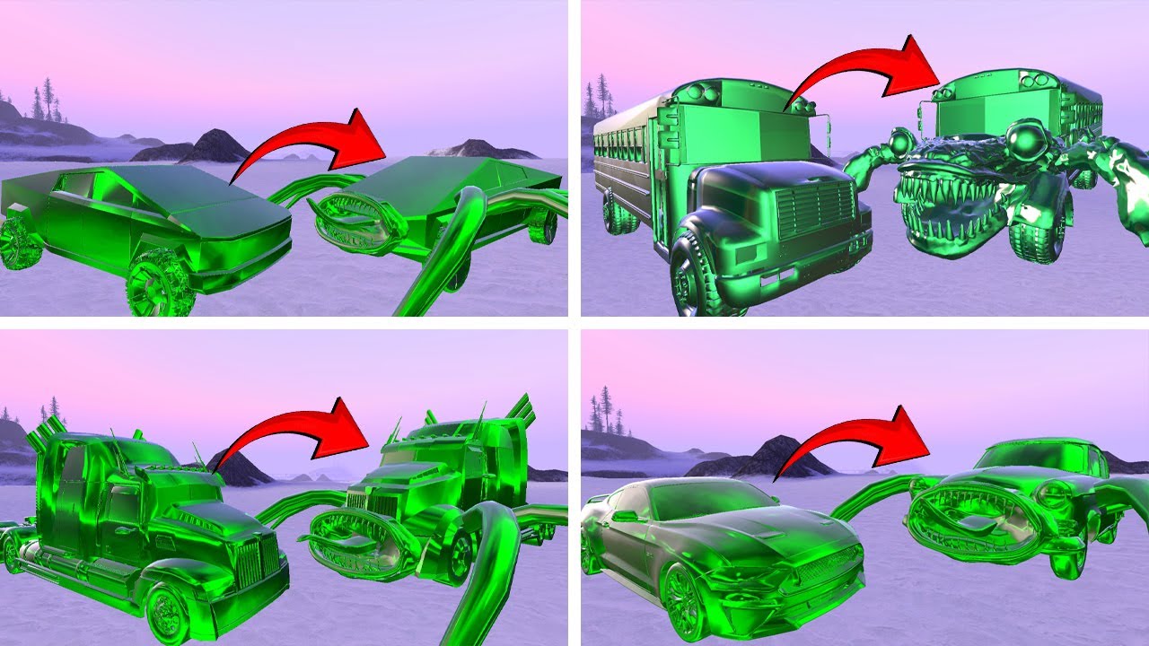 Everything Turned into Green Eaters: Tesla Eater, Schoolbus Eater, Car ...