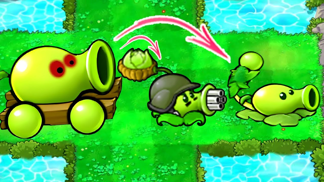 Cabbage Pitcher, Pea Cannon & Pea Cattails - Plants vs Zombies Hybrid 2 ...