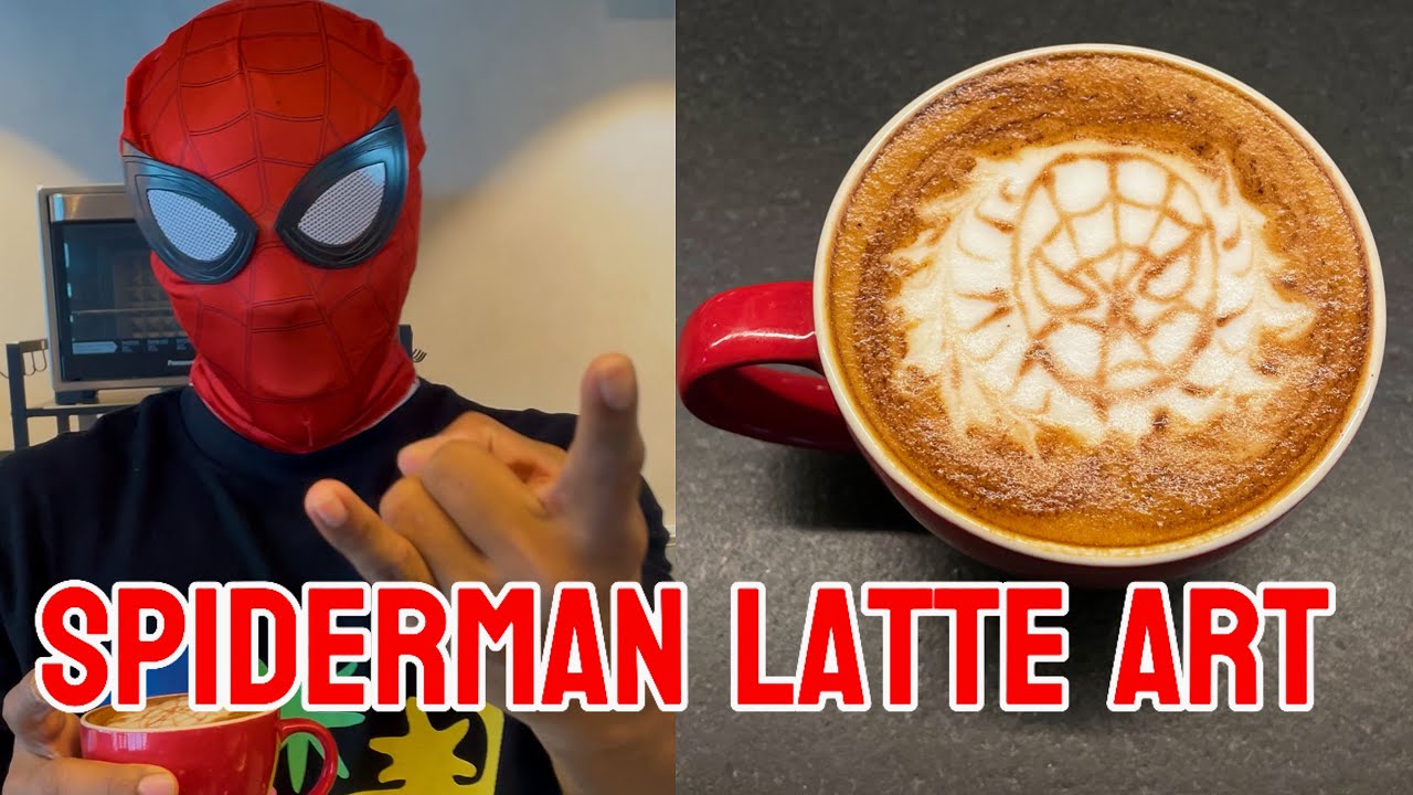 Spiderman Latte Art – A Superhero in a Cup! ☕🕷️🔥 | #oddthreecoffeeclub ...