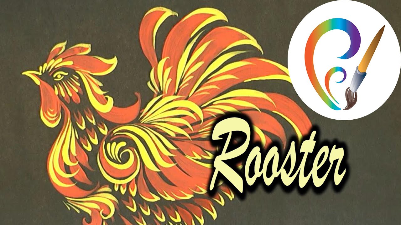 Painting of a rooster, Роспись Петушка, irishkalia - YouTube