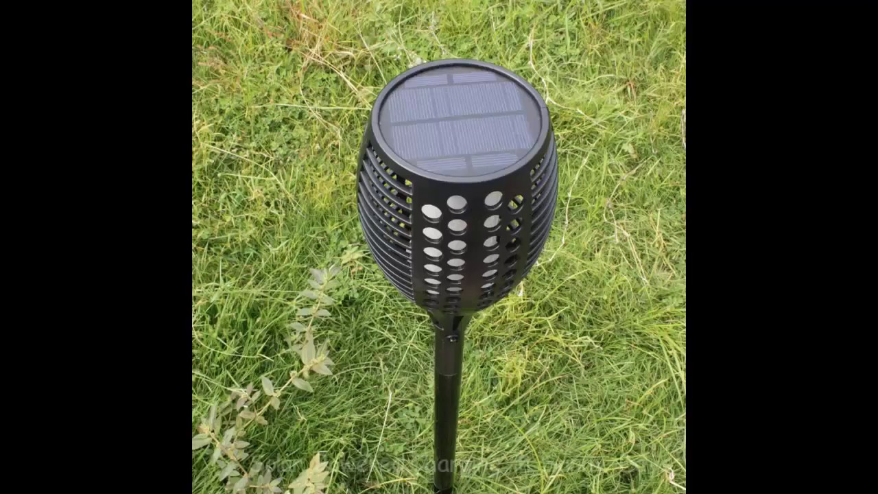Solar LED Flame Lamp - Gives The Appearance Of Real Fire Torch - YouTube