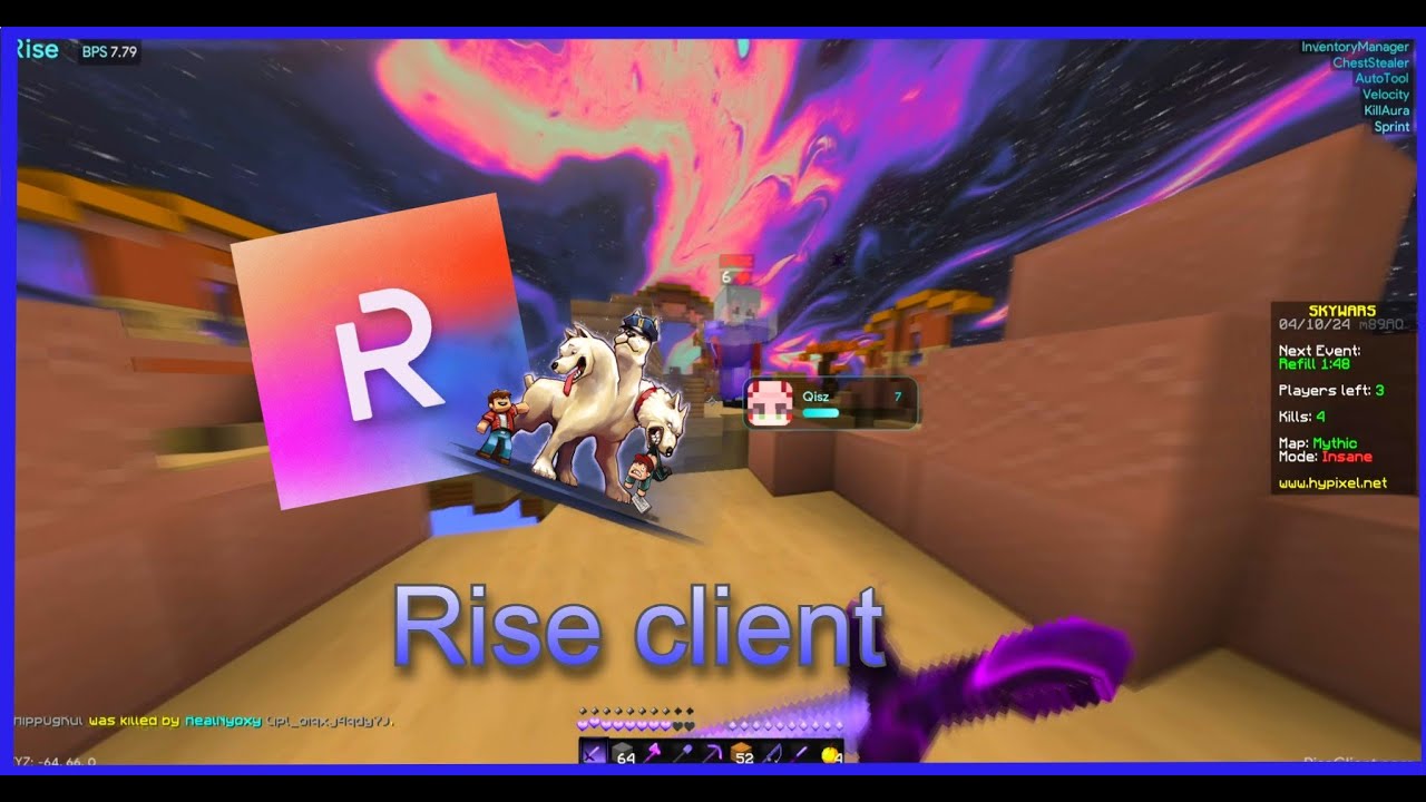 HACKING ON HYPIXEL with RISE CLIENT! - YouTube