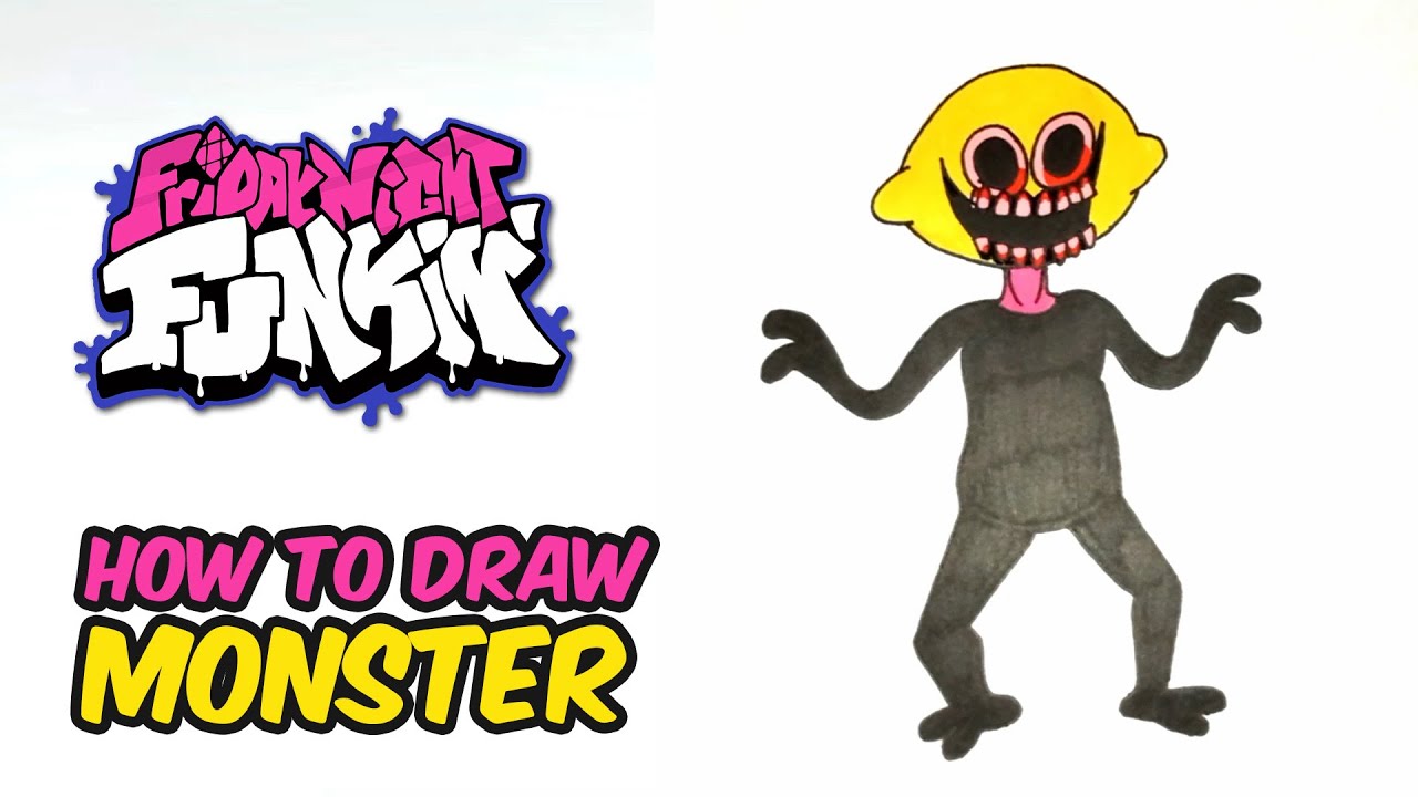 How to Draw FNF Monster - Drawing FNF (Friday Night Funkin') - YouTube
