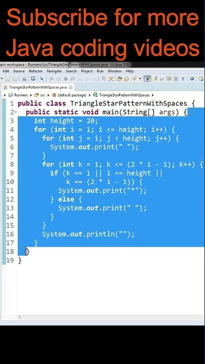 Java Program to Print Triangle Star Pattern With Spaces #shorts - YouTube