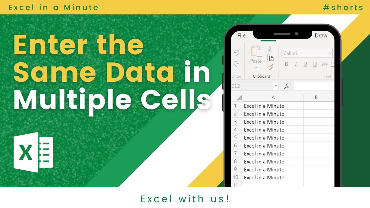 SAME DATA IN MULTIPLE CELLS shorts YouTube same-data-in-multiple-cells-shorts-youtube