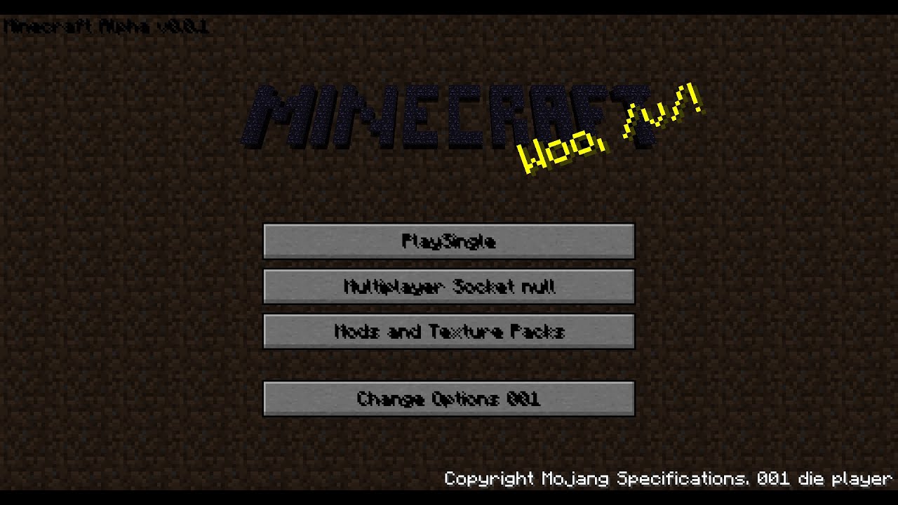 Minecraft Alpha 0.0.1 Creepy Gameplay - YouTube
