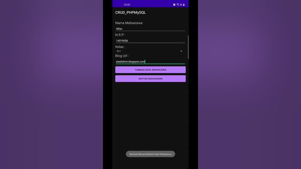 CRUD PHP MySQL pada Android Studio - YouTube