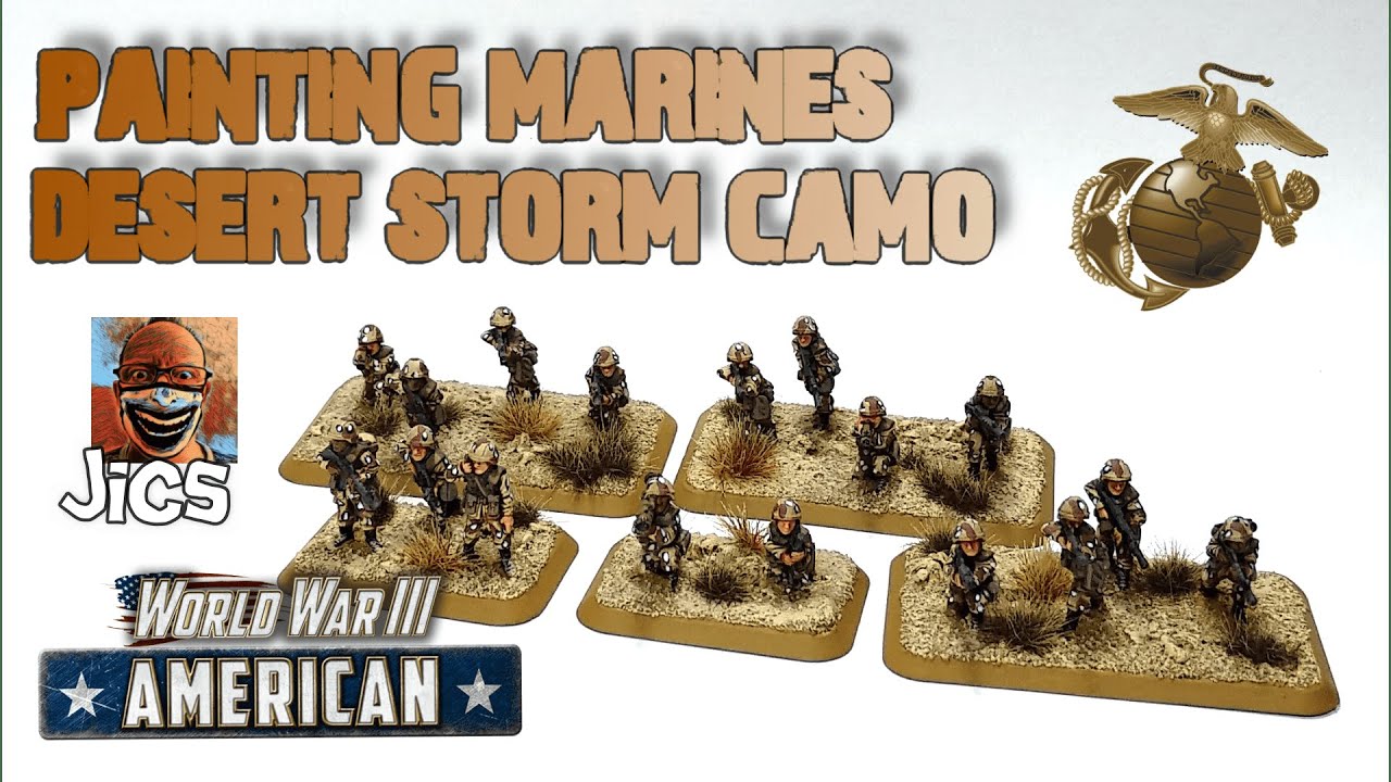 Painting Marines Desert Storm camo WWIII Team Yankee - YouTube