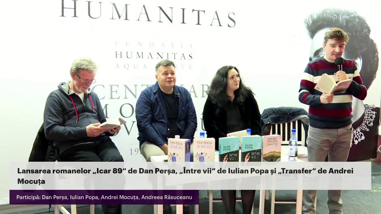 Lansarea romanelor „Icar 89“ de Dan Perșa, „Între vii“ de Iulian Popa și „Transfer“ de Andrei ...