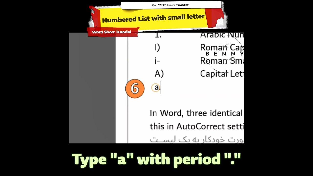 Word Tutorial: Numbered List with Small Letters #wordtutorial #paragraph #numbering - YouTube