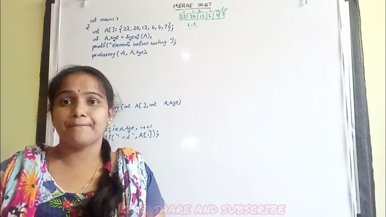 MERGE SORT IMPLEMENTATION@ DATA STRUCTURES USING 'C'(TELUGU) - YouTube