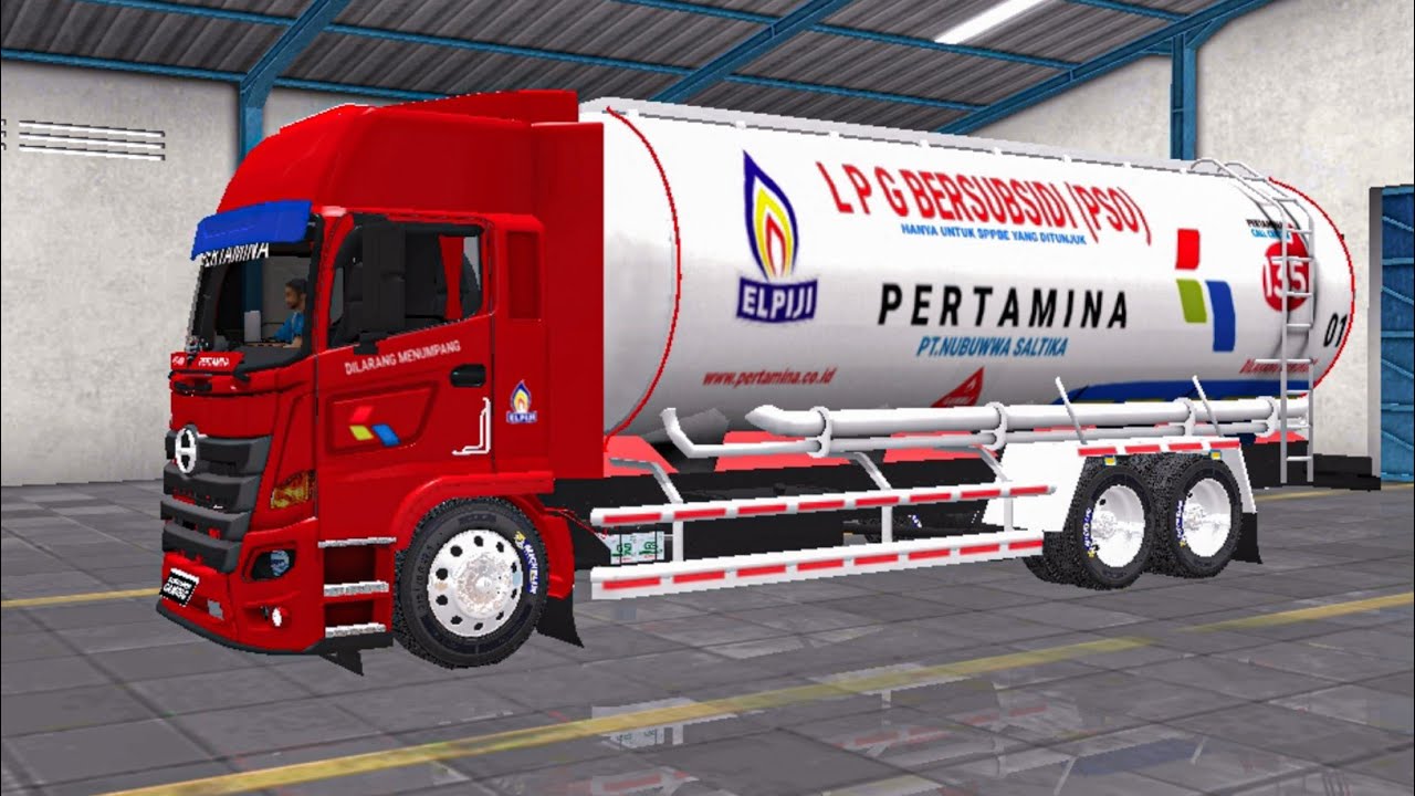 RILIS MOD BUSSID TRUCK HINO 500 TANGKI PERTAMINA FULL ANIM TERBARU ...