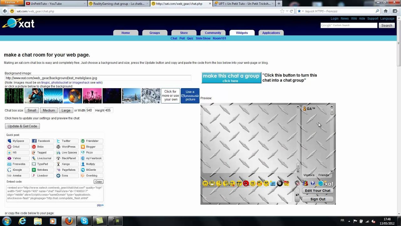 [TUTO] Comment créer un XAT Chat ? [FR] - YouTube