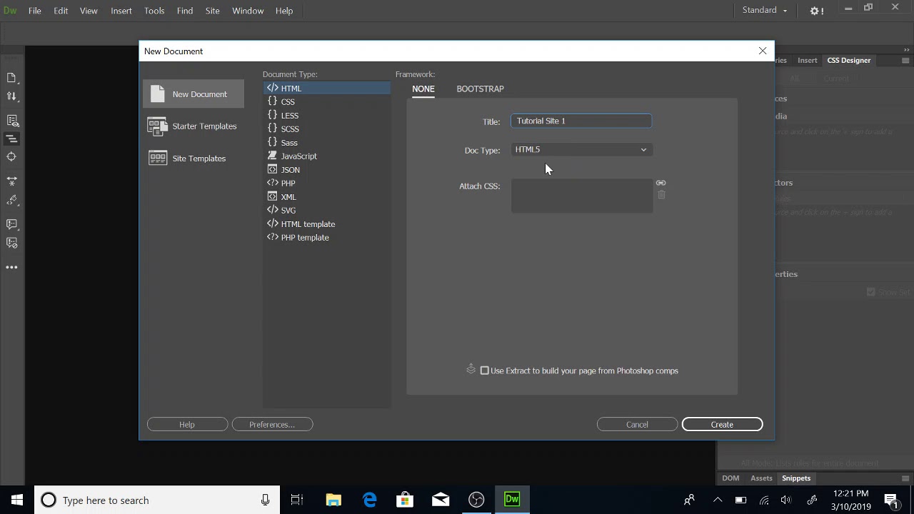Dreamweaver Basics Getting Started Youtube