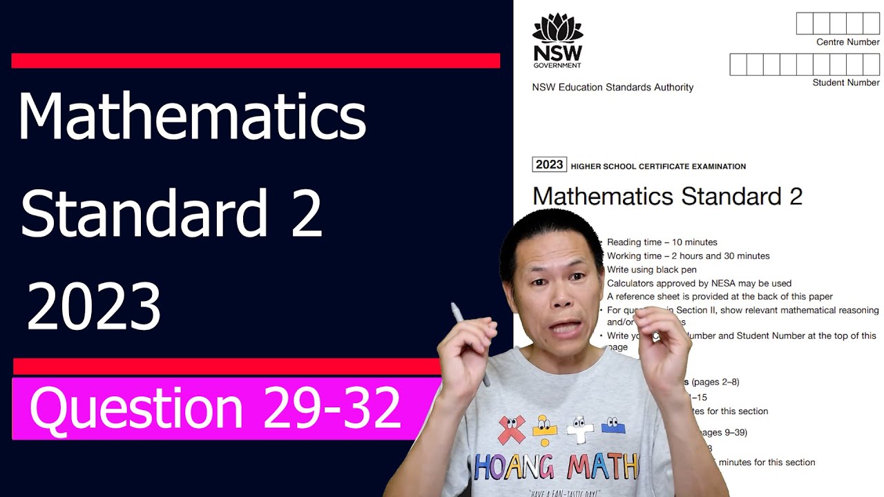 2023 Mathematics Standard 2 Question 29 to Question 32 - YouTube