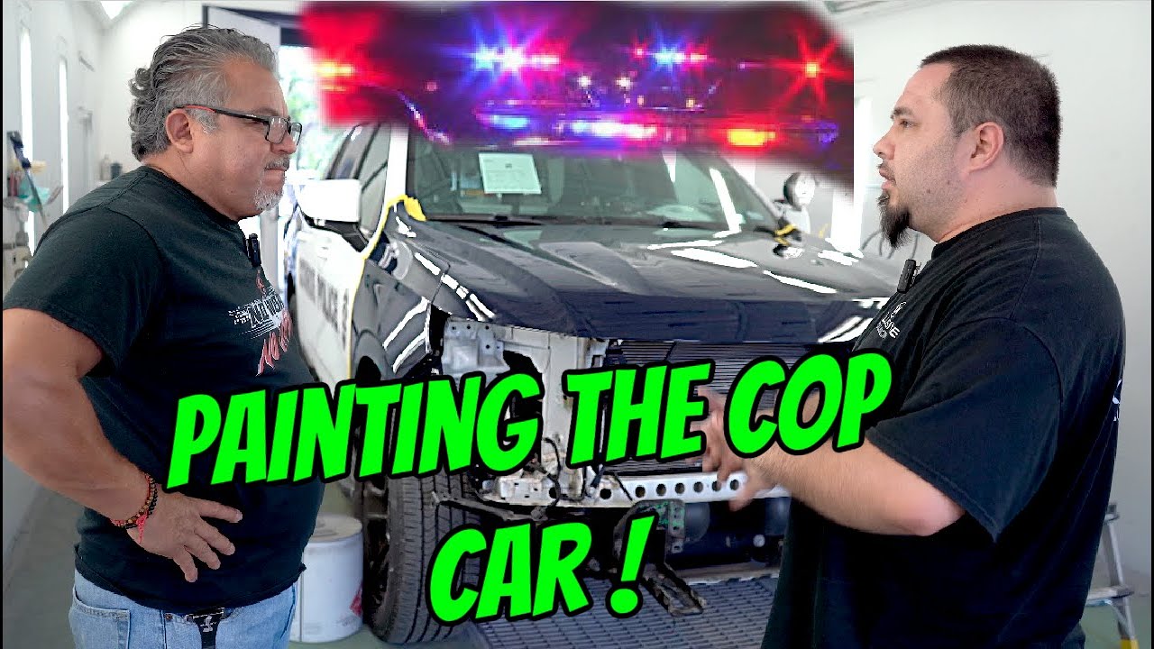 Damaged Cop Car Finally Getting Restored In The Paint Booth !! - YouTube