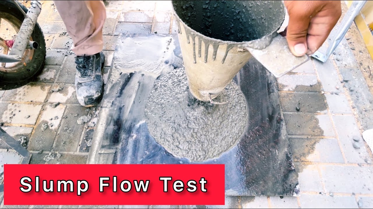 اختبار Slump Flow Test للخرسانه - YouTube
