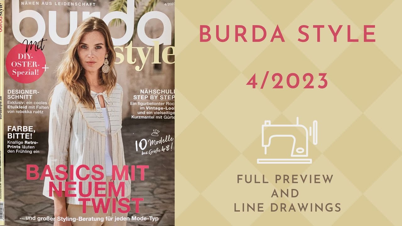 Burda Style 4/2023 Preview and All Line Drawings - YouTube