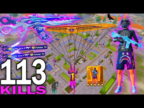 57 KILLS!!😱 1 IN MATCHES NEW MODE KILLS & DAMAGE RECORD 😍FULL BAPE-X SET - PUBG MOBILE