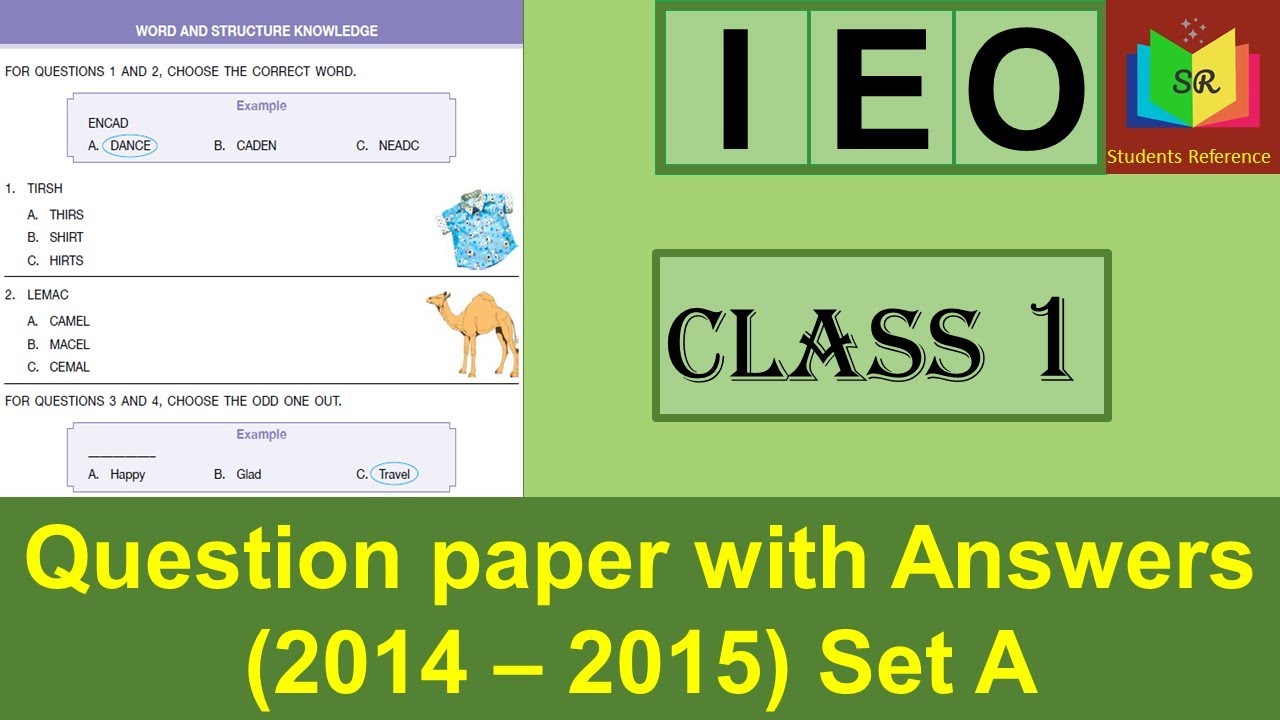 IEO Class 1 question paper 2014 Set A / IEO Class 1 question paper ...