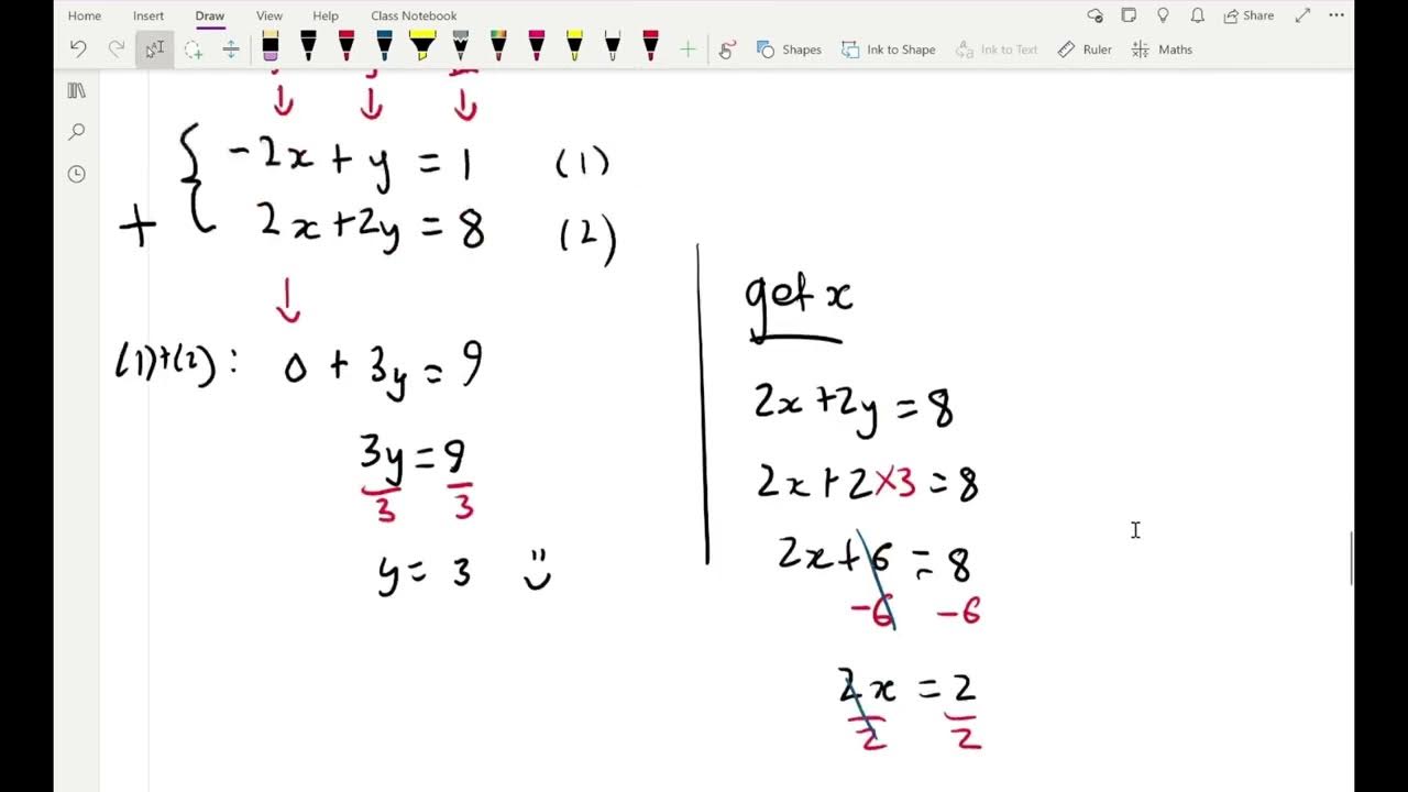 11 Mathematical Methods - 1.4c Simultaneous Equations - Elimination - YouTube