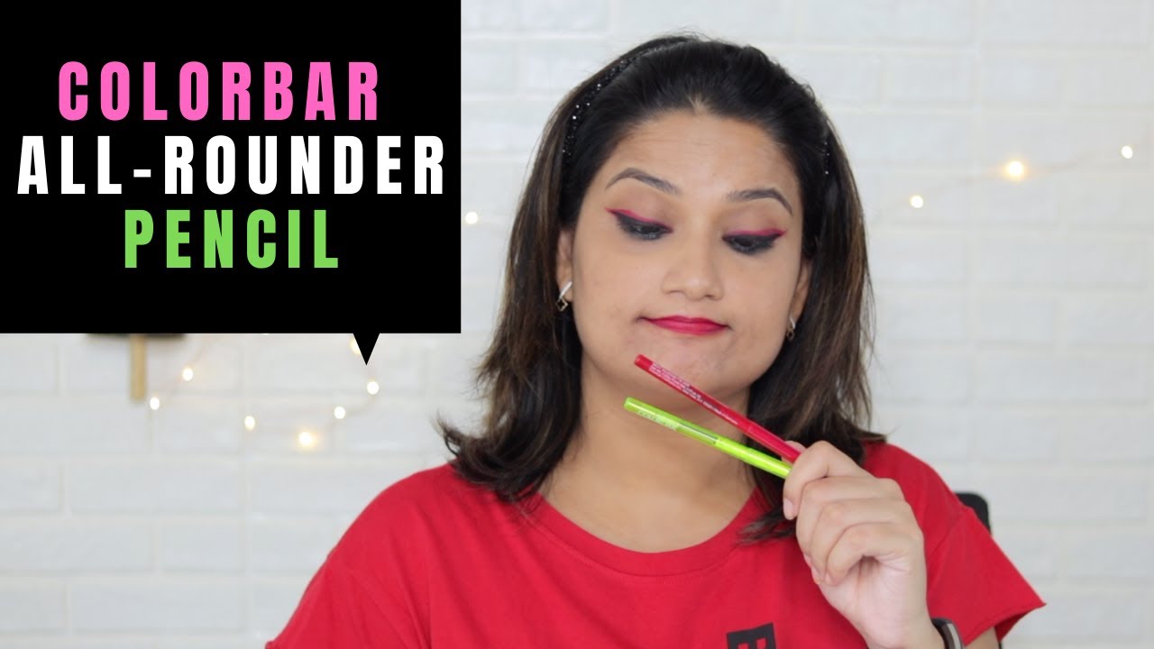Colorbar All-Rounder Pencil Review with Demo | Pink Eyeliner Look - YouTube