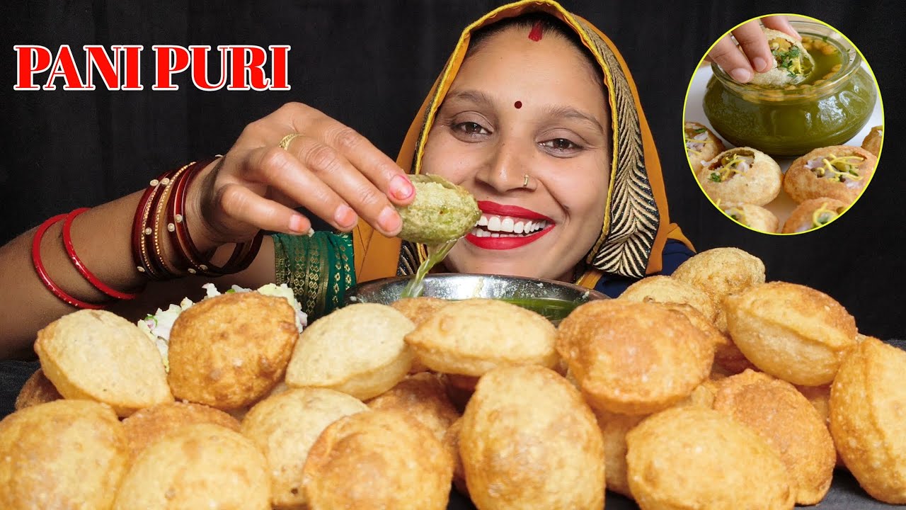 SPICY PANI PURI EATING SHOW, Indian food eating challenge, Pani Puri ...