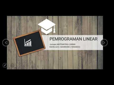 Pemrograman Linear 'Metode Simpleks & Analisis Sensitivitas' - YouTube