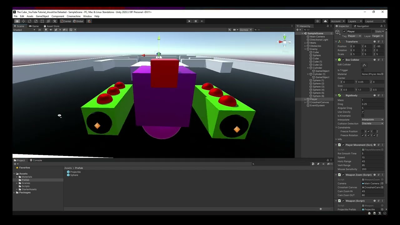 Enemy Shooting Bullets at player in unity navmesh - YouTube