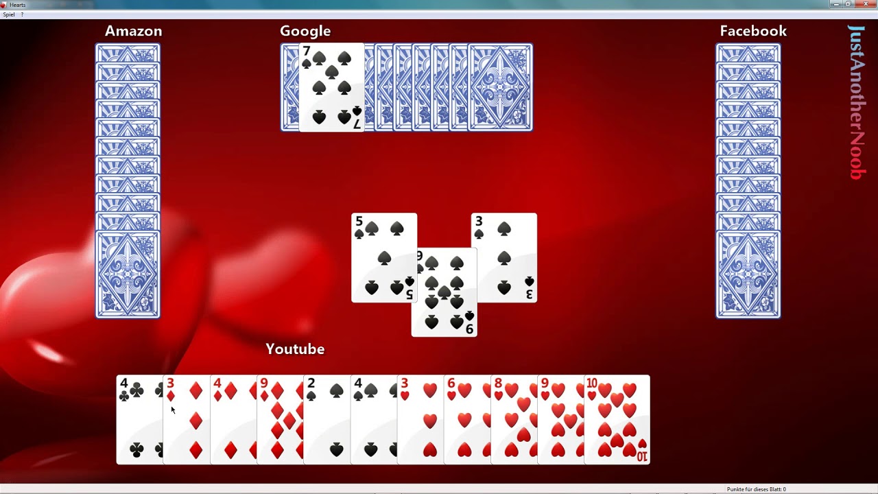Lets Play Windows Hearts - Game #14 "Win, win, win" - 3. Round - YouTube