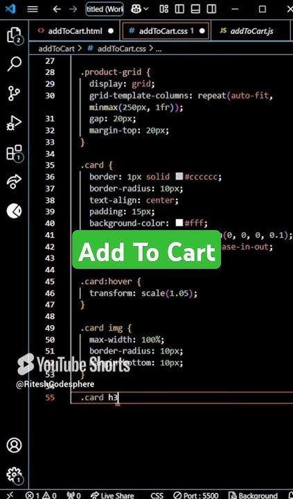 Add to Cart | Delete from Cart |Ecommerce Website| HTML, CSS & JavaScript #shorts #shortsfeed ...