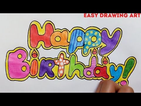 how to make birthday greeting card drawing || how to write happy birthday in bubble letters - YouTube how-to-make-birthday-greeting-card-drawing-how-to-write-happy-birthday-in-bubble-letters-youtube