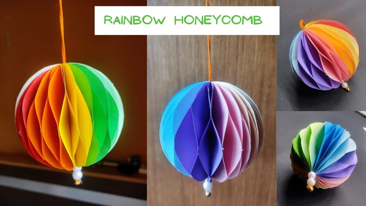 How To Make Rainbow Honeycomb Ball DIY Paper Honeycomb Easy How To Make Rainbow Honeycomb Ball DIY Paper Honeycomb Easy