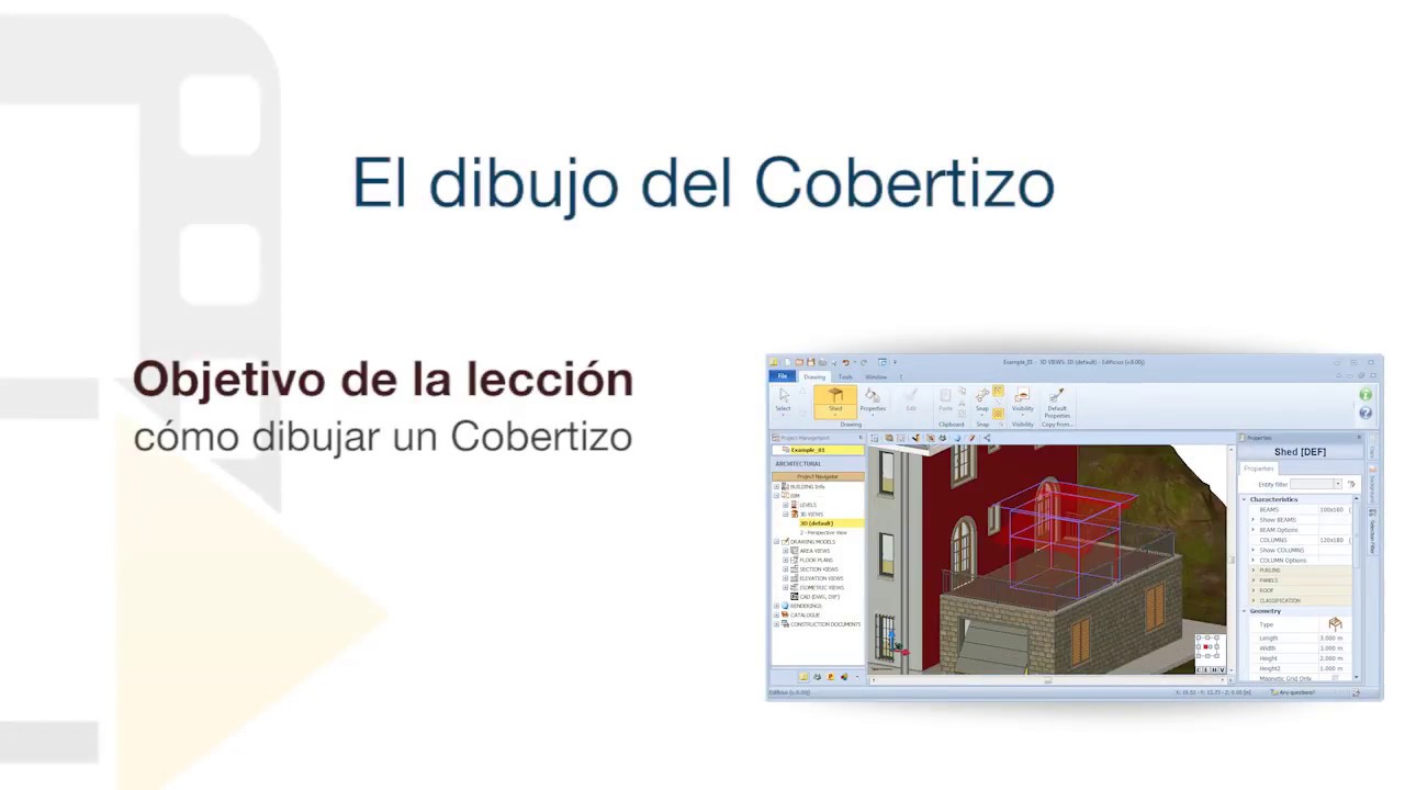 Tutorial de Edificius - El dibujo del Cobertizo - ACCA software - YouTube