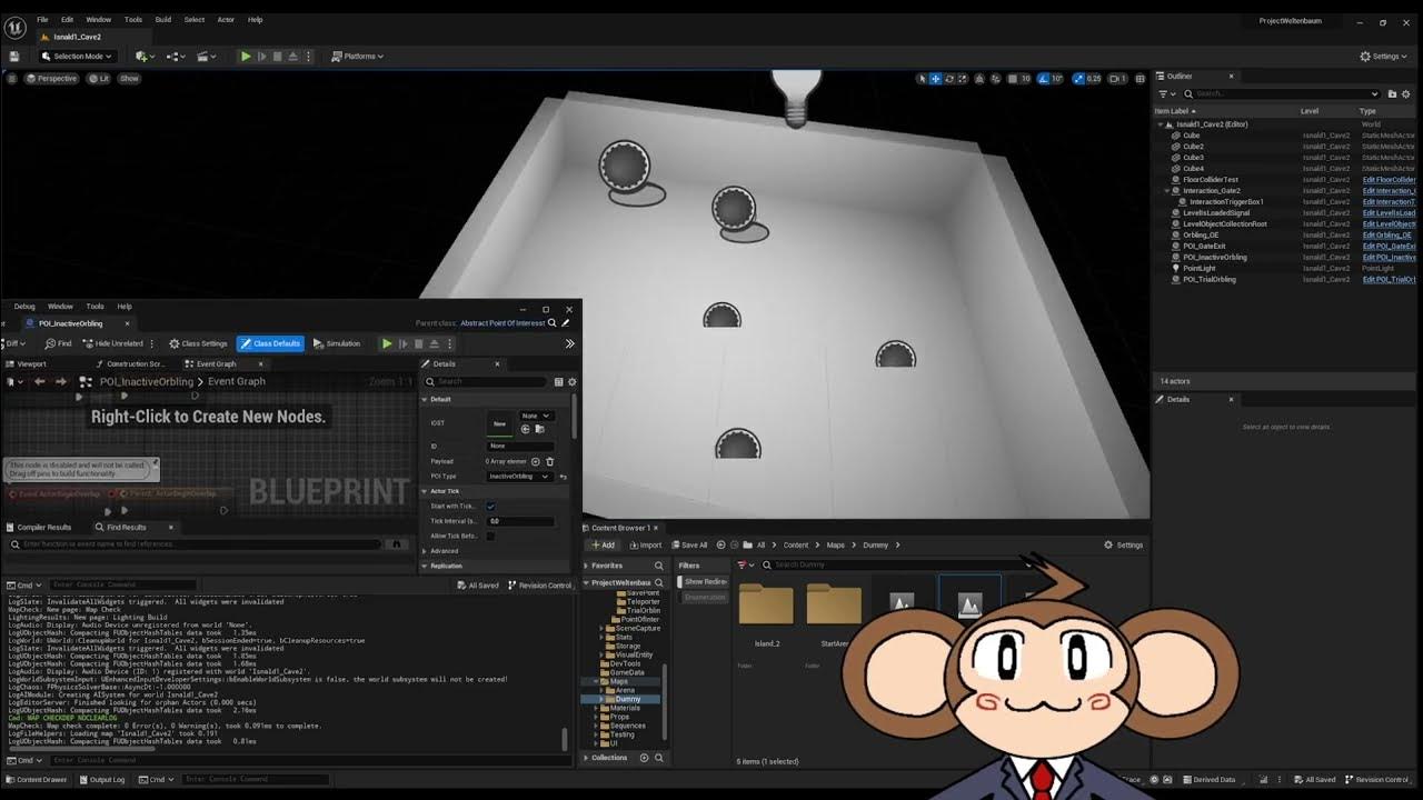 Day 272 building a game in Unreal. Spawning inactive orblings. Orbling obtaining system. - YouTube
