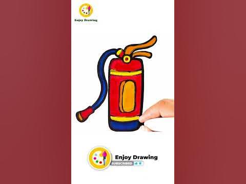 FIRE EXTINGUISHER Drawing: How to Draw A FIRE EXTINGUISHER EASY Step by ...