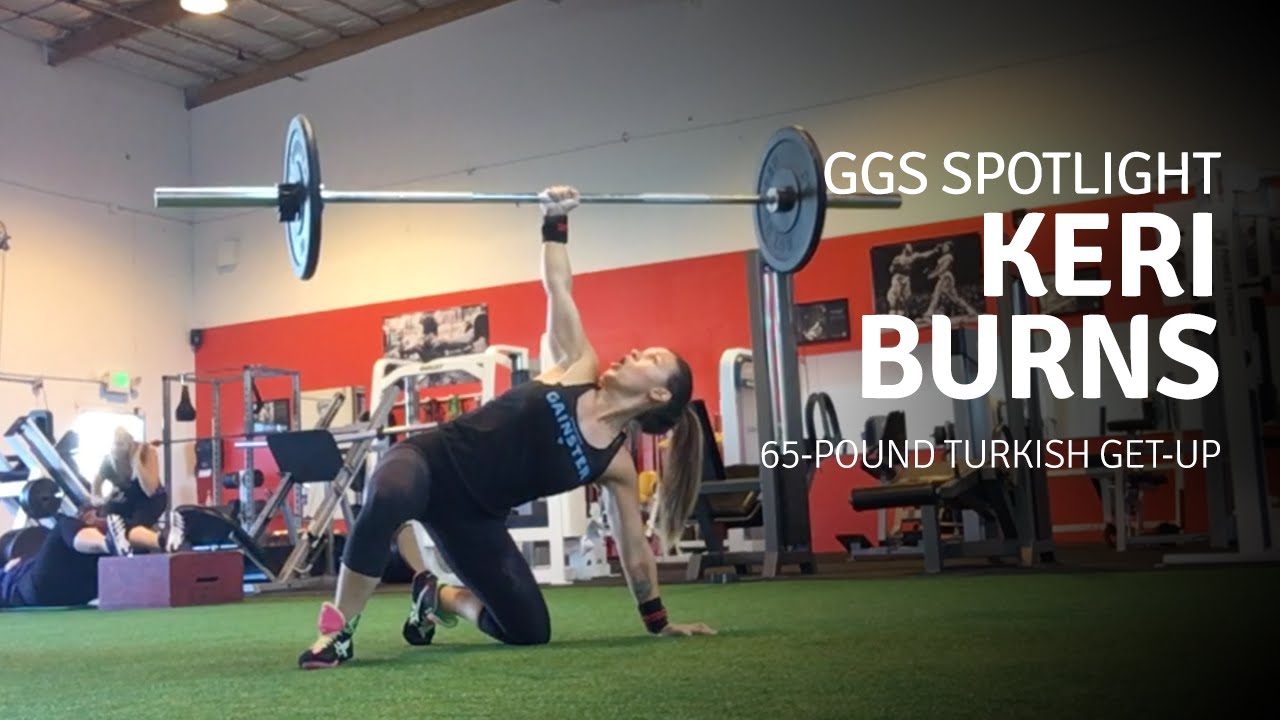 Keri Burns — 65-pound Turkish Get-Up (TGU) - YouTube