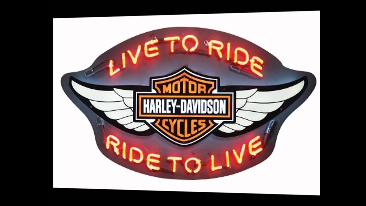 Harley Davidson Live to Ride Winged Bar & Shield Neon Sign - YouTube
