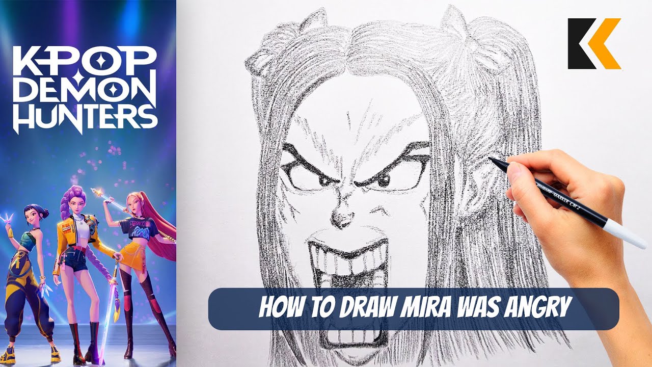 Let’s Sketch It! How to Draw Mira Was Angry - Kpop Demon Hunters - YouTube