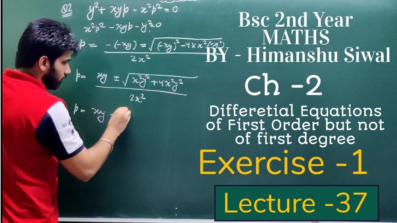 Solvable for p | Exercise-1| First Order and Higher Degree| (Lecture ...