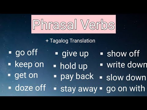 Phrasal Verbs -Tagalog Version | English-Tagalog Translation - YouTube
