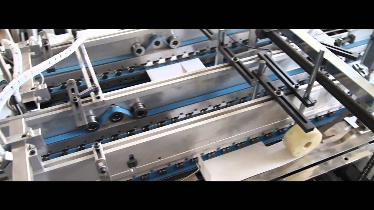 High Speed Folder Gluer for 4 or 6 corner box - YouTube