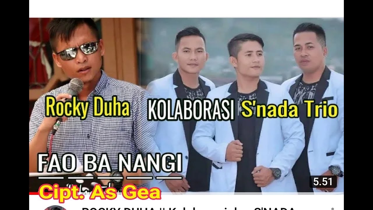 ROCKY DUHA || Kolaborasi dgn S'NADA TRIO, Lagu FAO BA NANGI Cipt. AS ...
