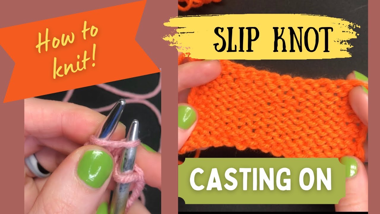 How to knit, slip stitch, and cast on! (knitting for beginners) - YouTube