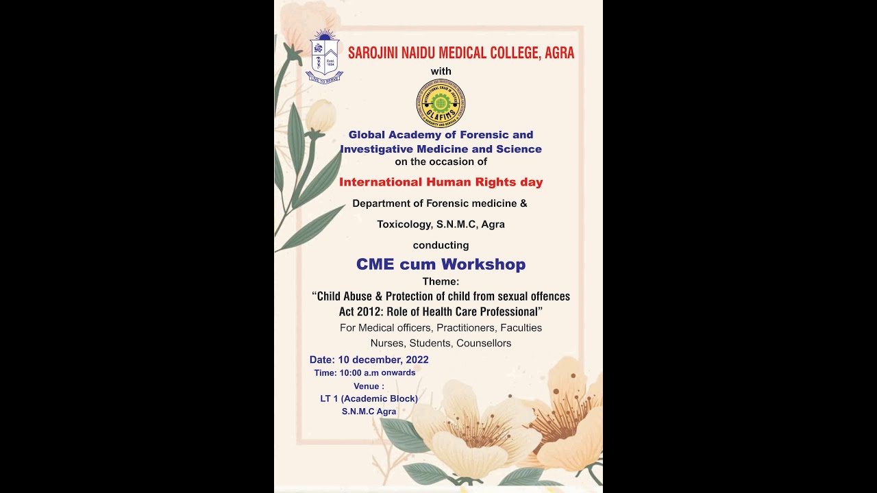LIVE - CME cum WORKSHOP - SAROJINI NAIDU MEDICAL COLLEGE, AGRA- Date 10 ...