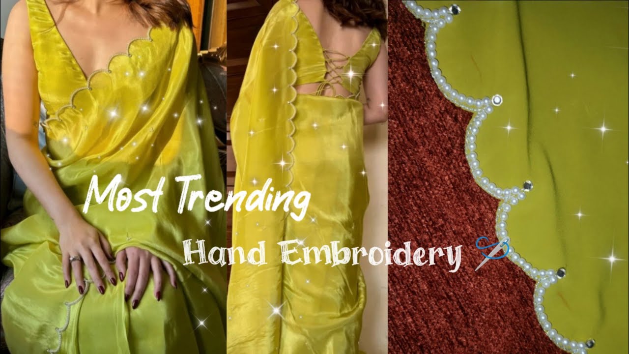 Beginners special Hand embroidery Trending pearl work / cutwork ...