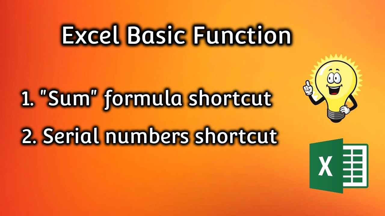 Excel Sum Formula In Tamil Excel Auto Serial Numbers Excel Basic Learning Youtube