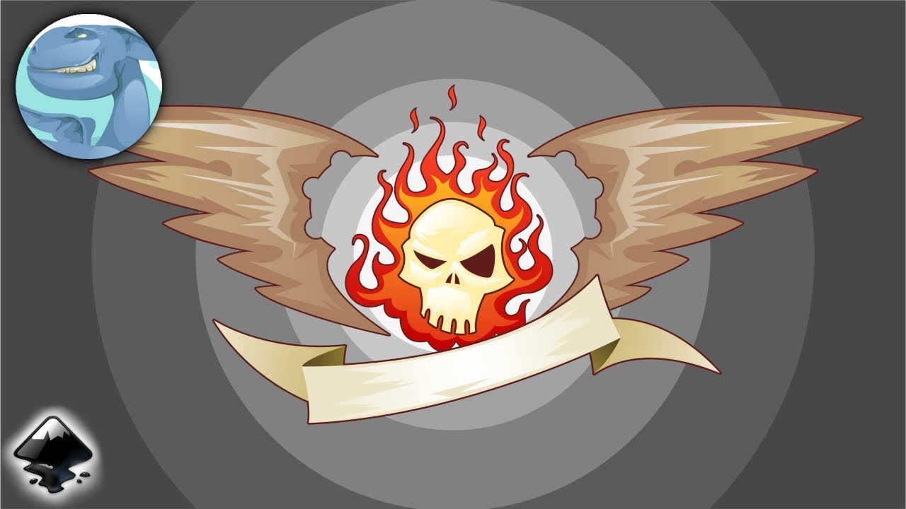 Skull logo. Speed vector graphics with Inkscape. - YouTube